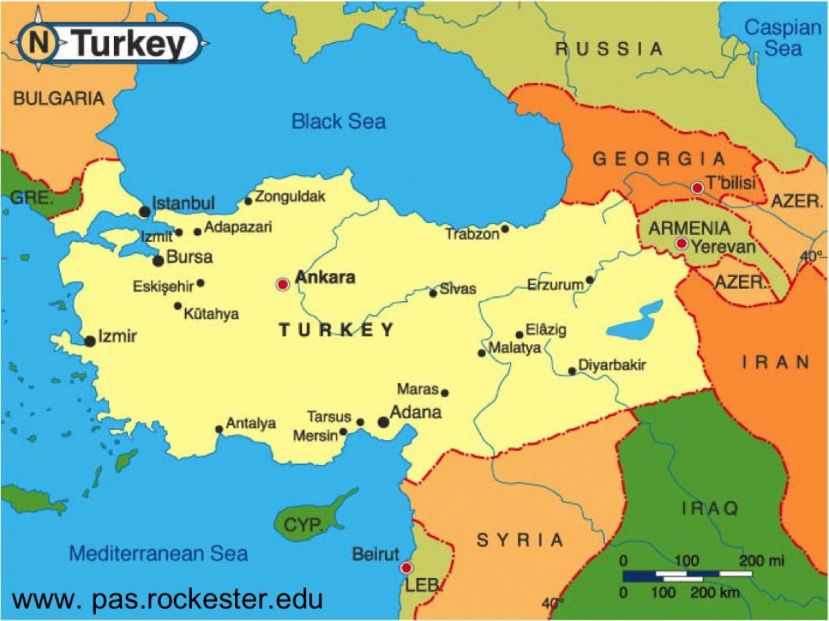 Mapa Turquia Europa